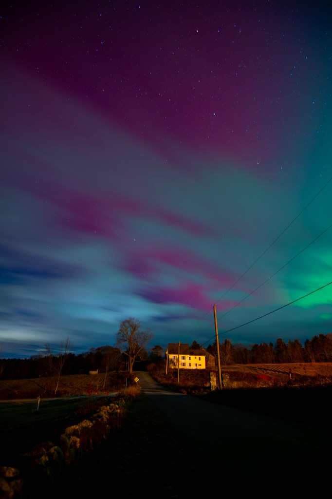 Northern Lights dazzle over Rindge landmarks, including Cathedral of the Pines - Monadnock ...